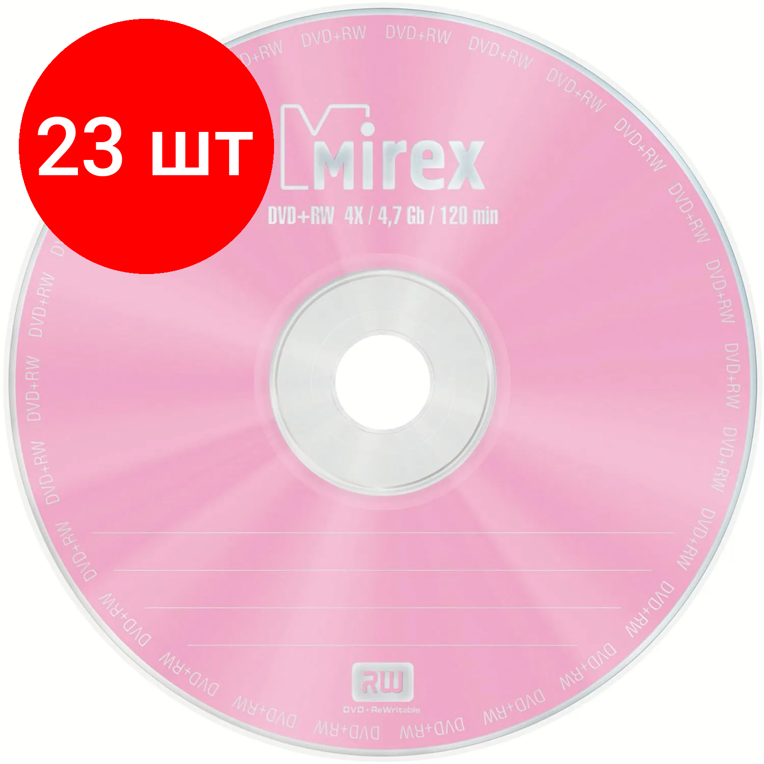 Комплект 23 штук, Носители информации DVD+RW, 4x, Mirex, Slim/1, UL130022A4S