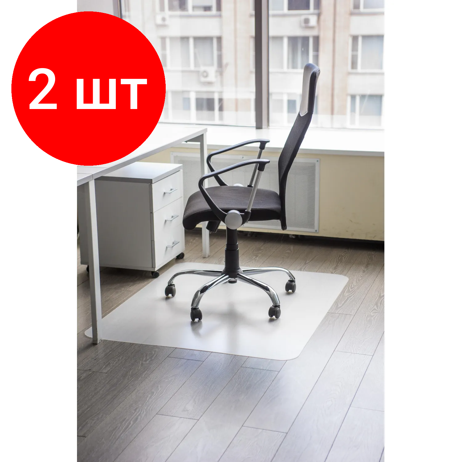 Комплект 2 штук, Коврик напольный BSL_EChair полипроп. матовый 1000х1200х1.2 мм парк./ламин
