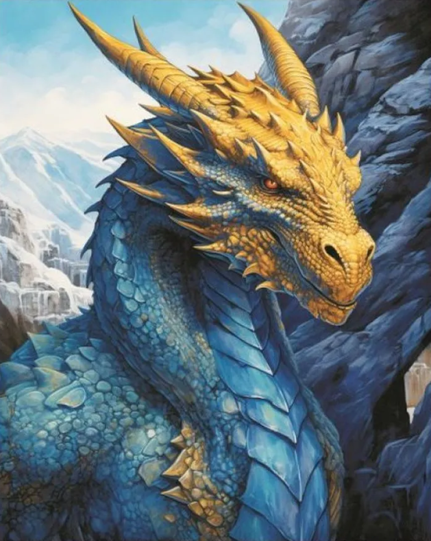 Алмазная живопись с изображением дракона, 5D, круглая, 40x50 см. Производитель: Brose Art.