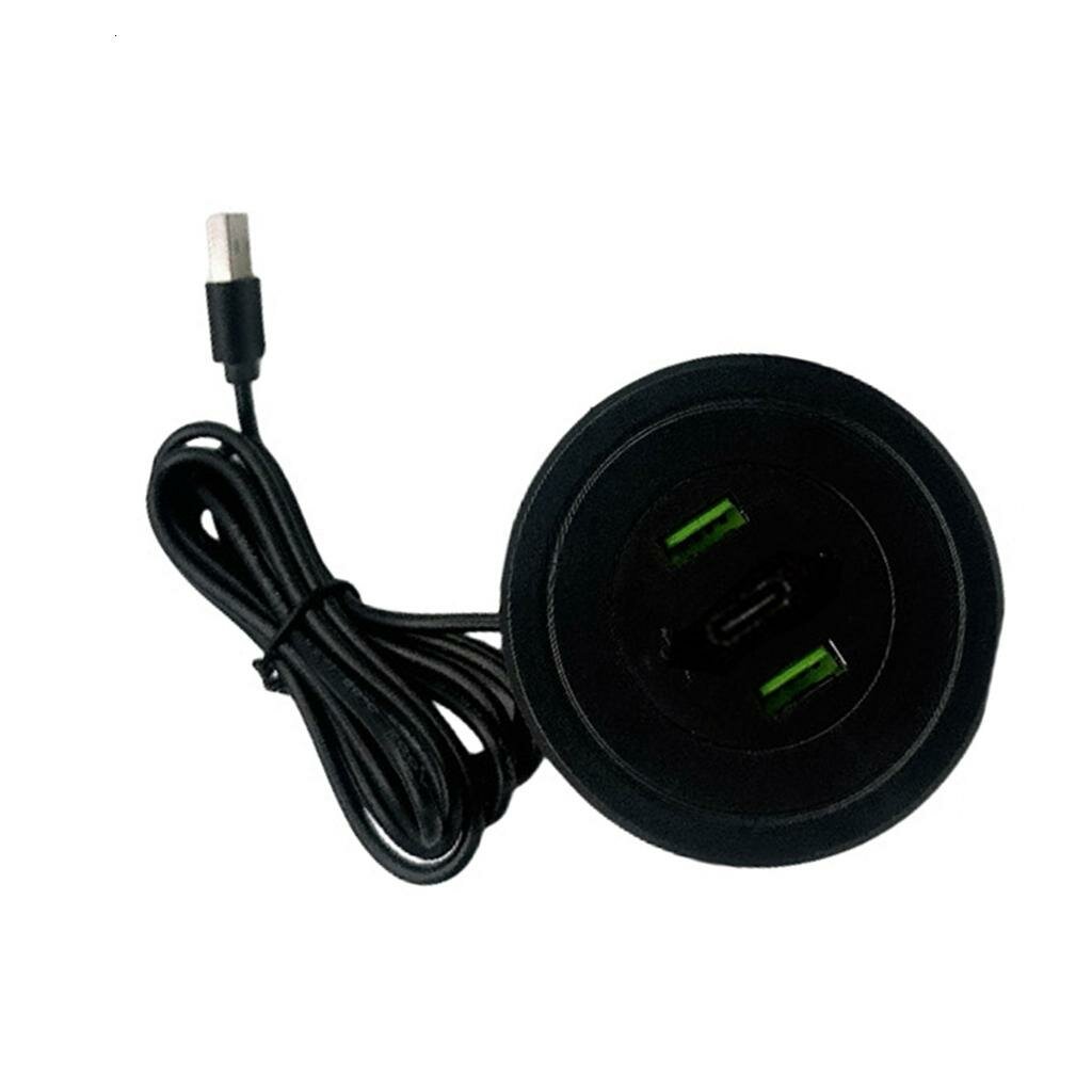3-портовое настольное встроенное зарядное устройство USB для мобильного телефона 3 В 1 USB-адаптер для зарядки разветвителя линии передачи данных на компьютерном столе