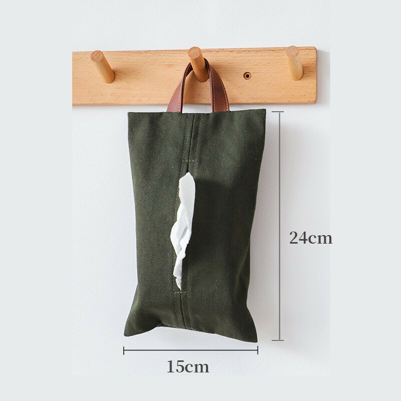 Японский стиль, держатель для салфеток из хлопка и льна, для гостиной, дома, обеденного стола, подвесная коробка для салфеток, сумка для хранения салфеток в автомобиле