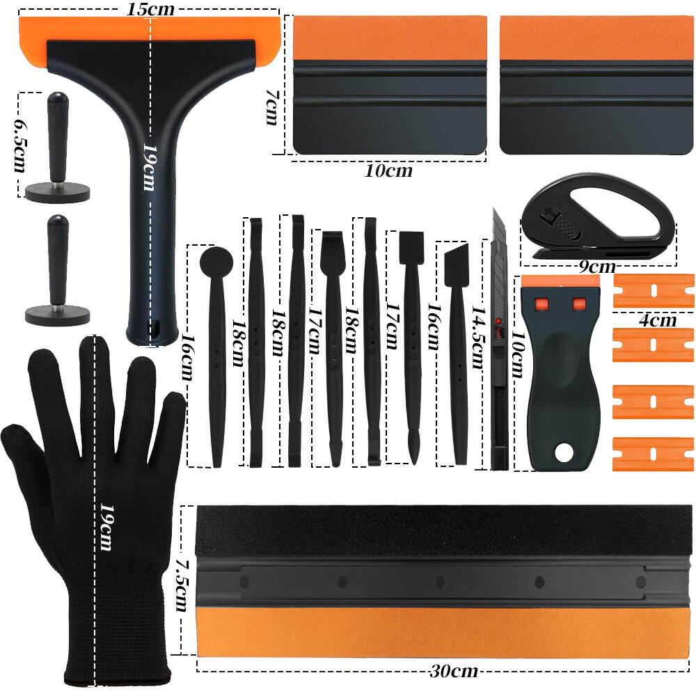 Набор для оклейки автомобиля винилом, комплект пленки для окон автомобиля, инструменты для установки солнечной пленки