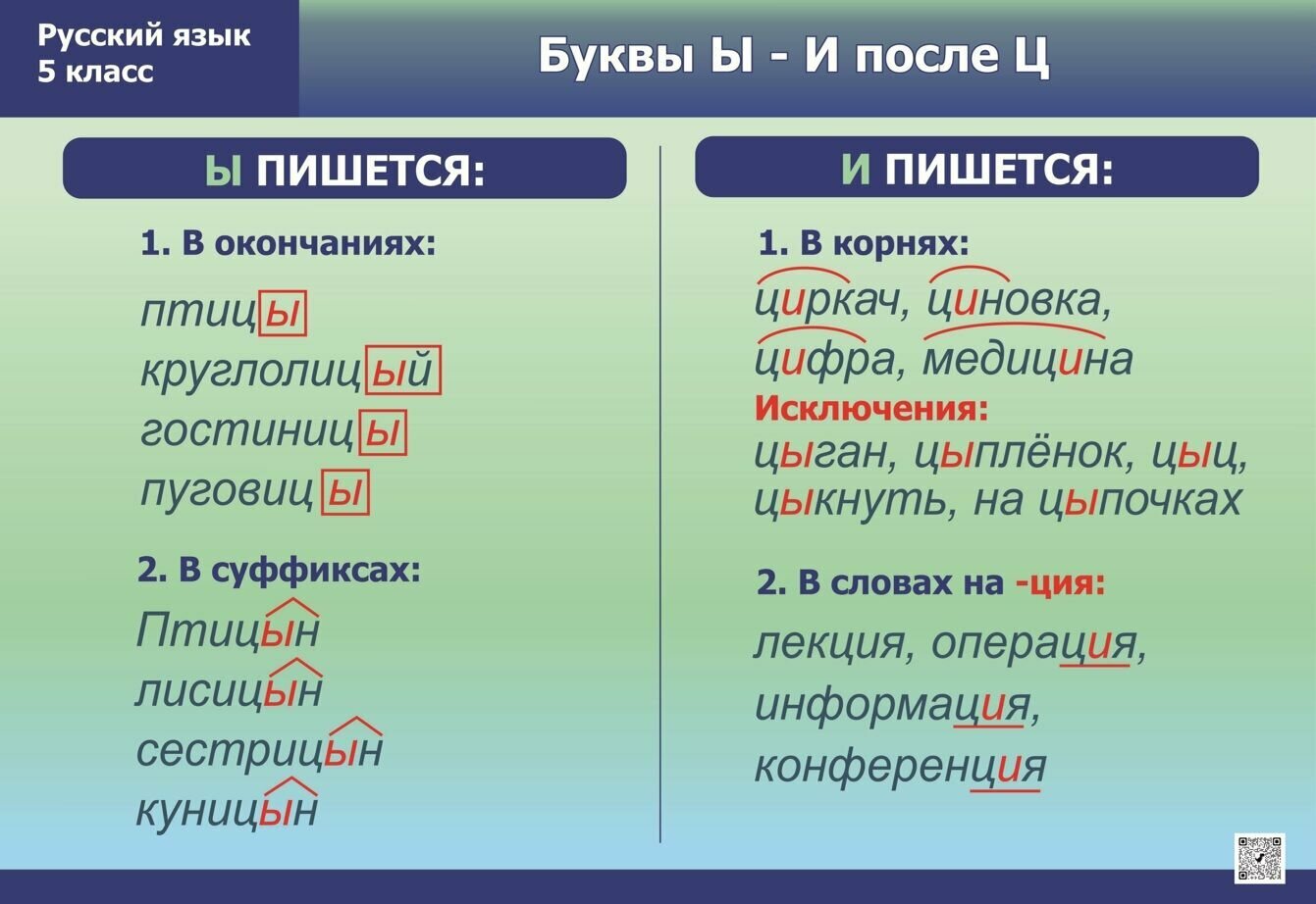 Комплект таблиц Русский язык. 5 класс