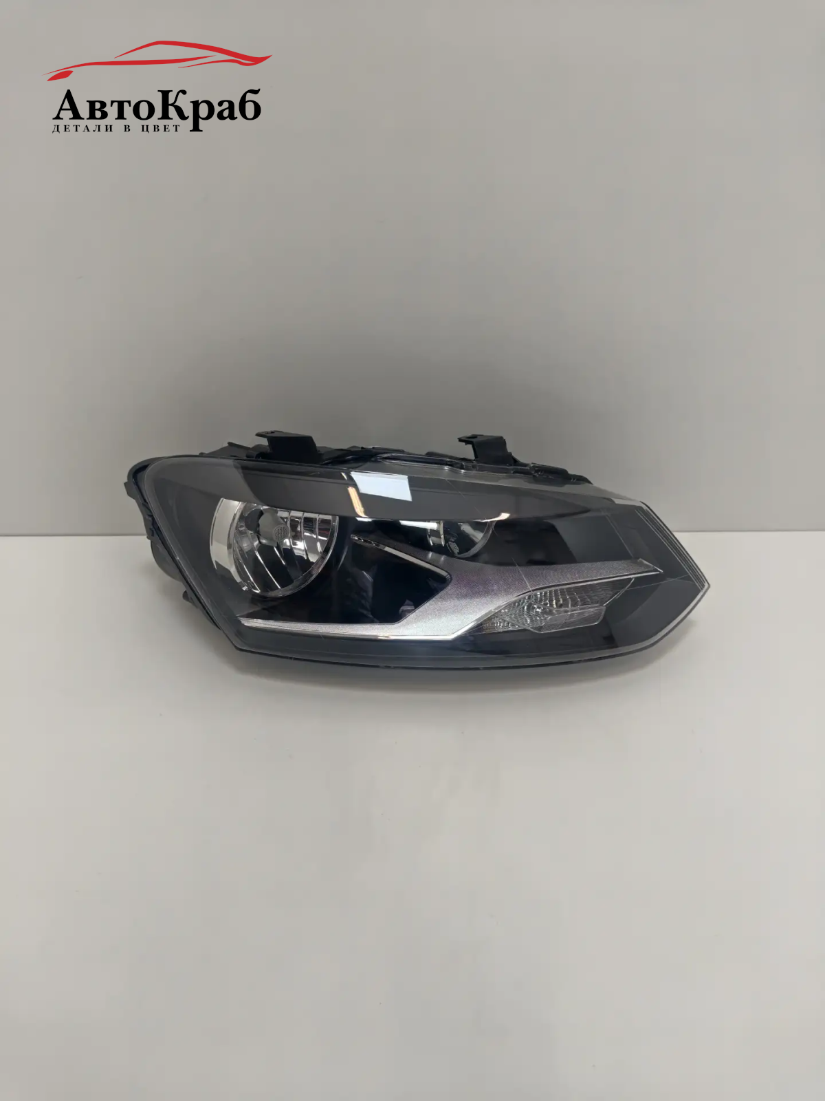 Фара правая с электрокорректором (двойная) для Фольксваген Поло 2015 - 2020 г. аналог