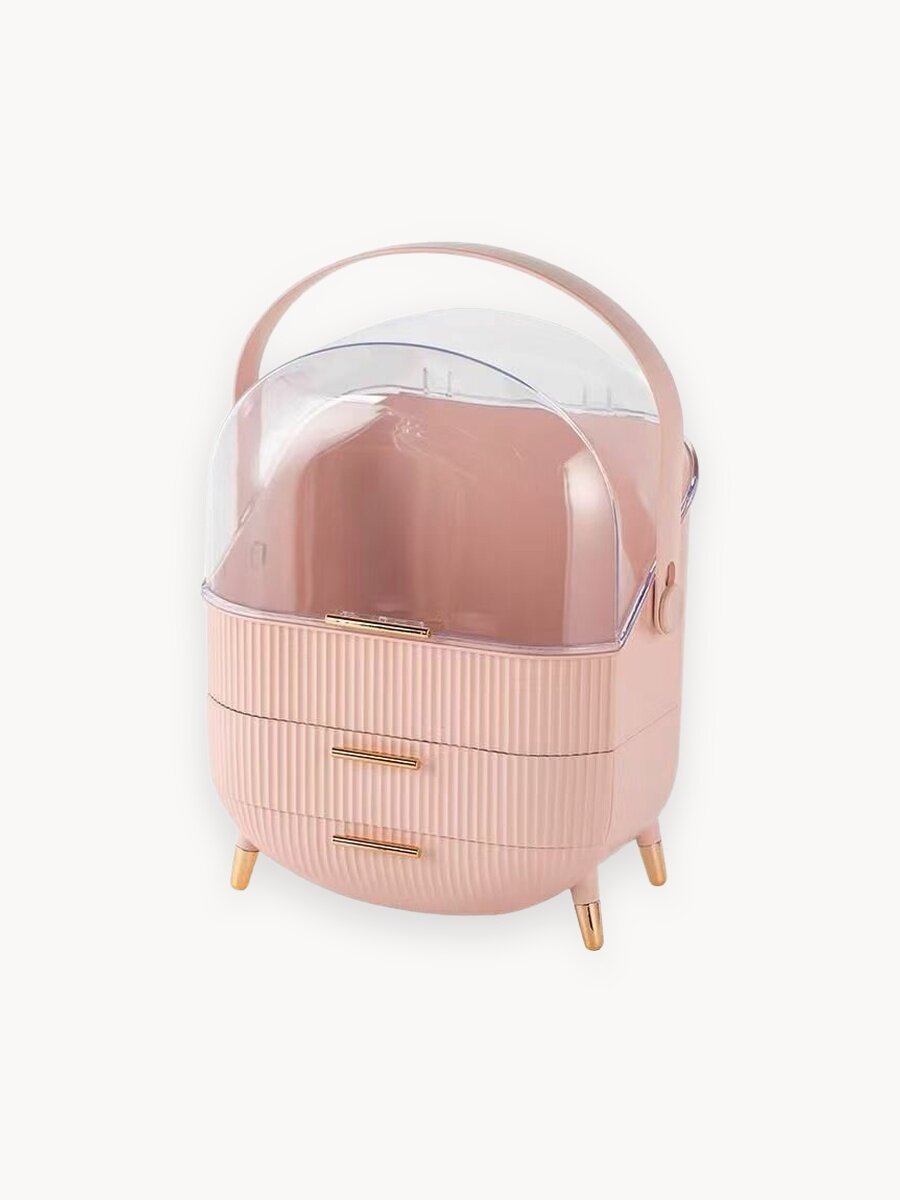 Органайзер для косметики, большой органайзер для хранения косметики и мелочей для ванной, Розовый