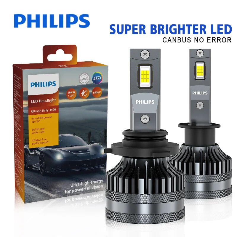 Автомобильные светодиодные лампы Philips Ultinon Rally 3590 H4 H7 H8 H11 HB3 HB4 H19 HIR2 H1, H7 H18