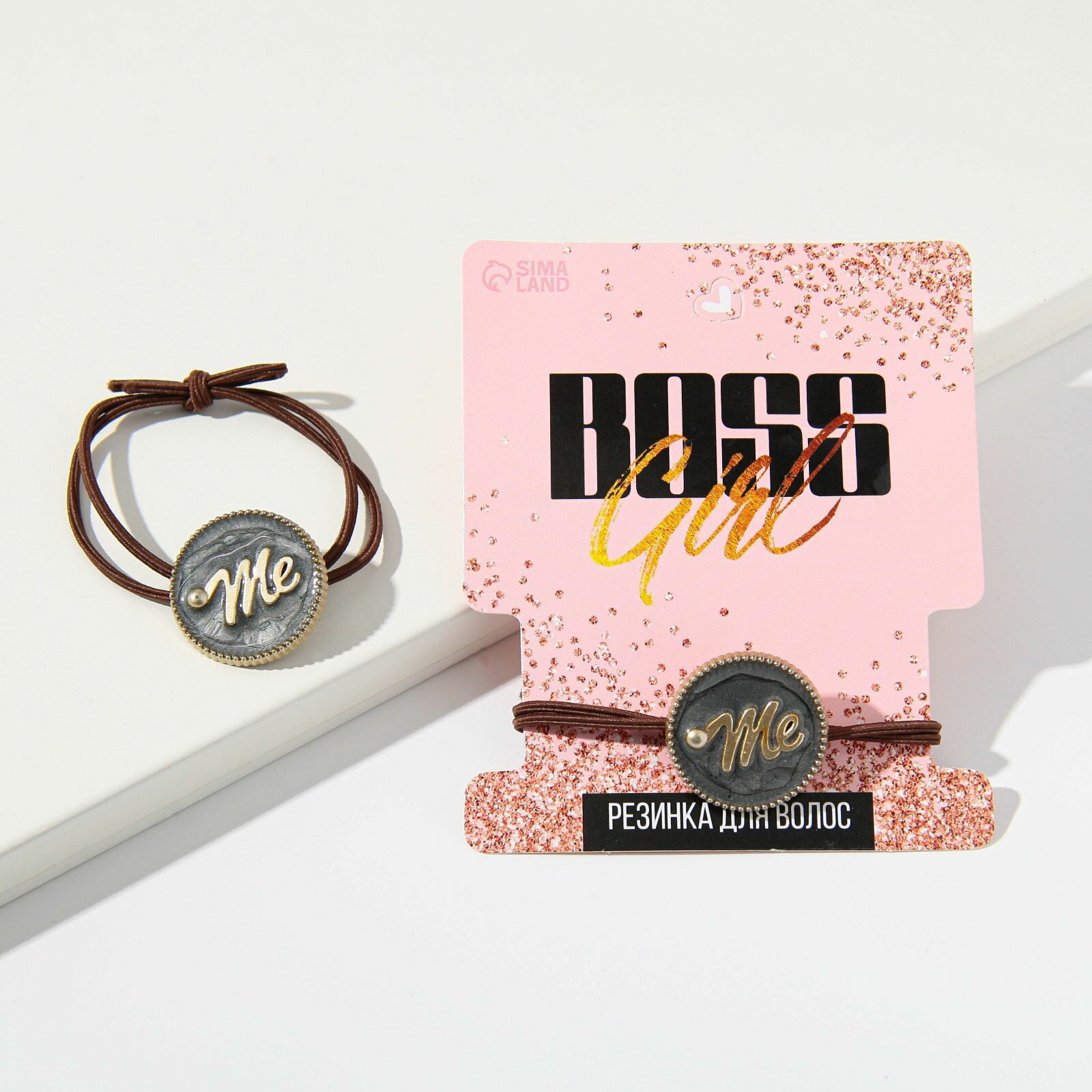 Резинка для волос "Boss girl", вид резинки: декорированная, тематика праздника: 8 марта