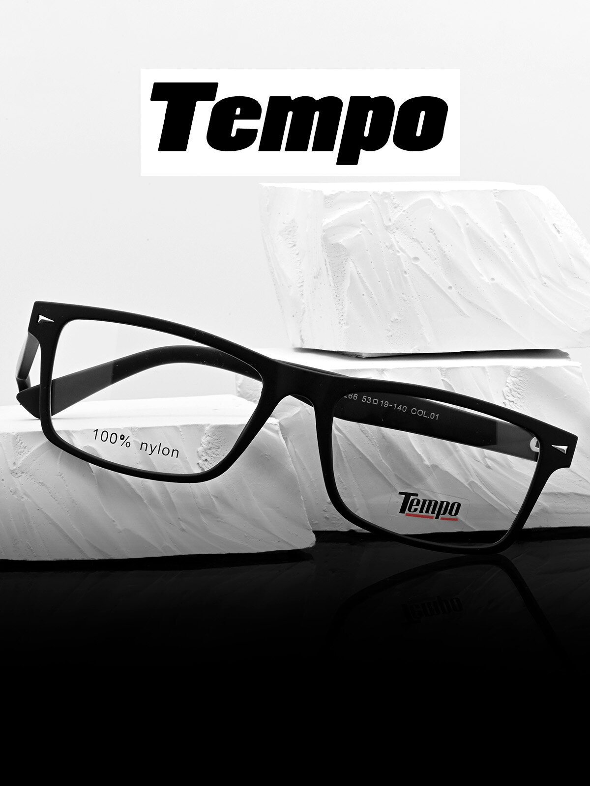 Оправа для очков Tempo 8266 C01 пол Женский форма оправы Прямоугольная цвет оправы Чёрный