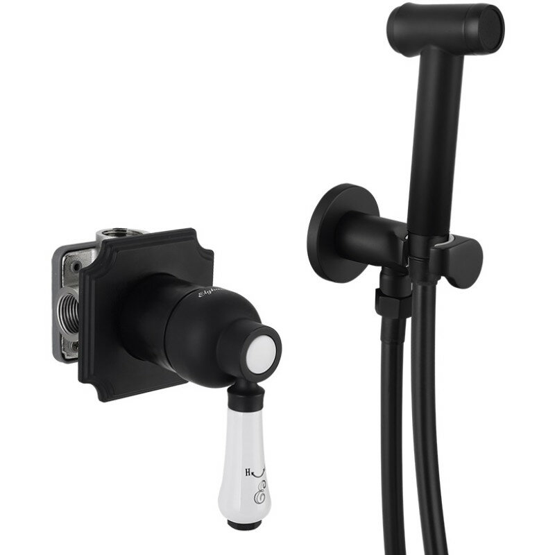 Смеситель Elghansa TERRAKOTTA 34C0686-Black (Set-84) встраиваемый однорычажный, черный