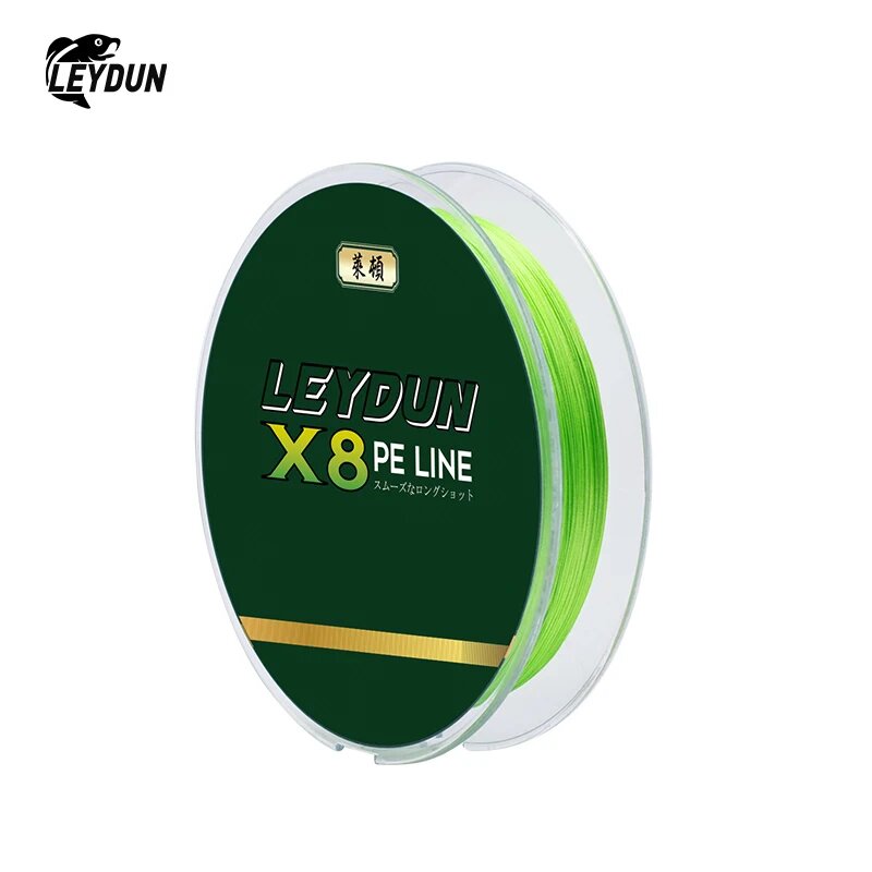 LEYDUN 8-жильная плетенная леска для морской рыбалки 300 м Зеленый, 0.8-0.14mm 13.9LB, 300m Green