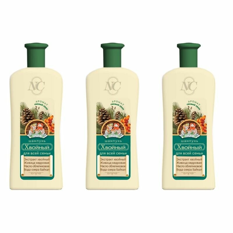 Невская косметика Шампунь для волос, Хвойный, 400мл, 3 шт.