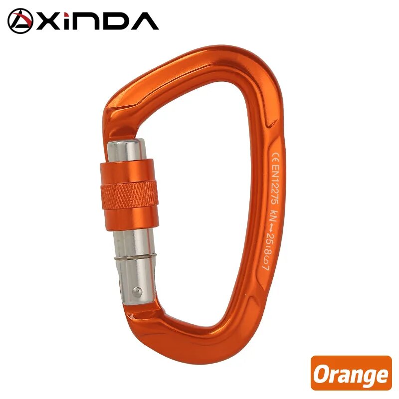 XINDA Открытый карабин для скалолазания 25 кН красный Оранжевый, Orange