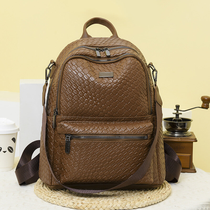 Рюкзак, клеенчатая кожа, трехмерный мешок, застежка-молния, зима 2023