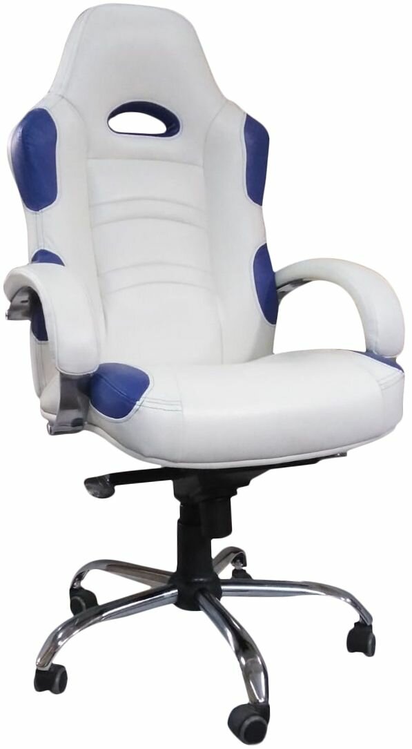 Форсаж хром s натуральная кожа мадрас белая/3010