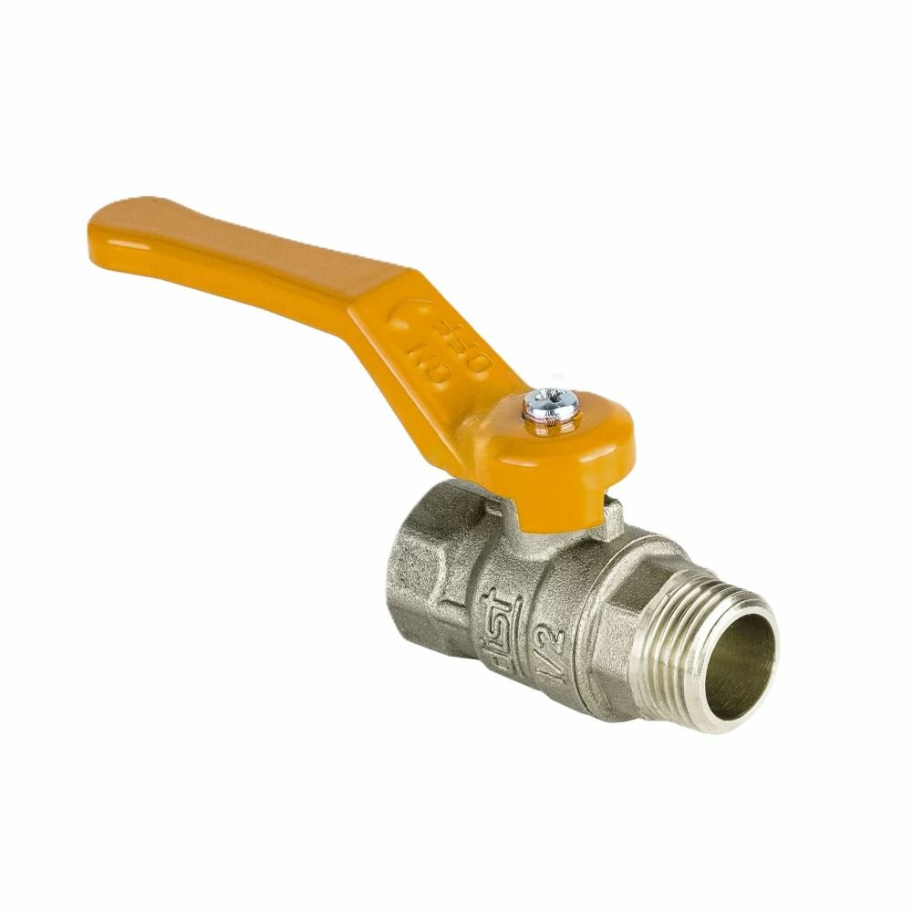 Кран шаровой латунь никель газ Эксперт Ду 32 Ру40 ВР/НР полнопроходной рычаг Dist Н224Р