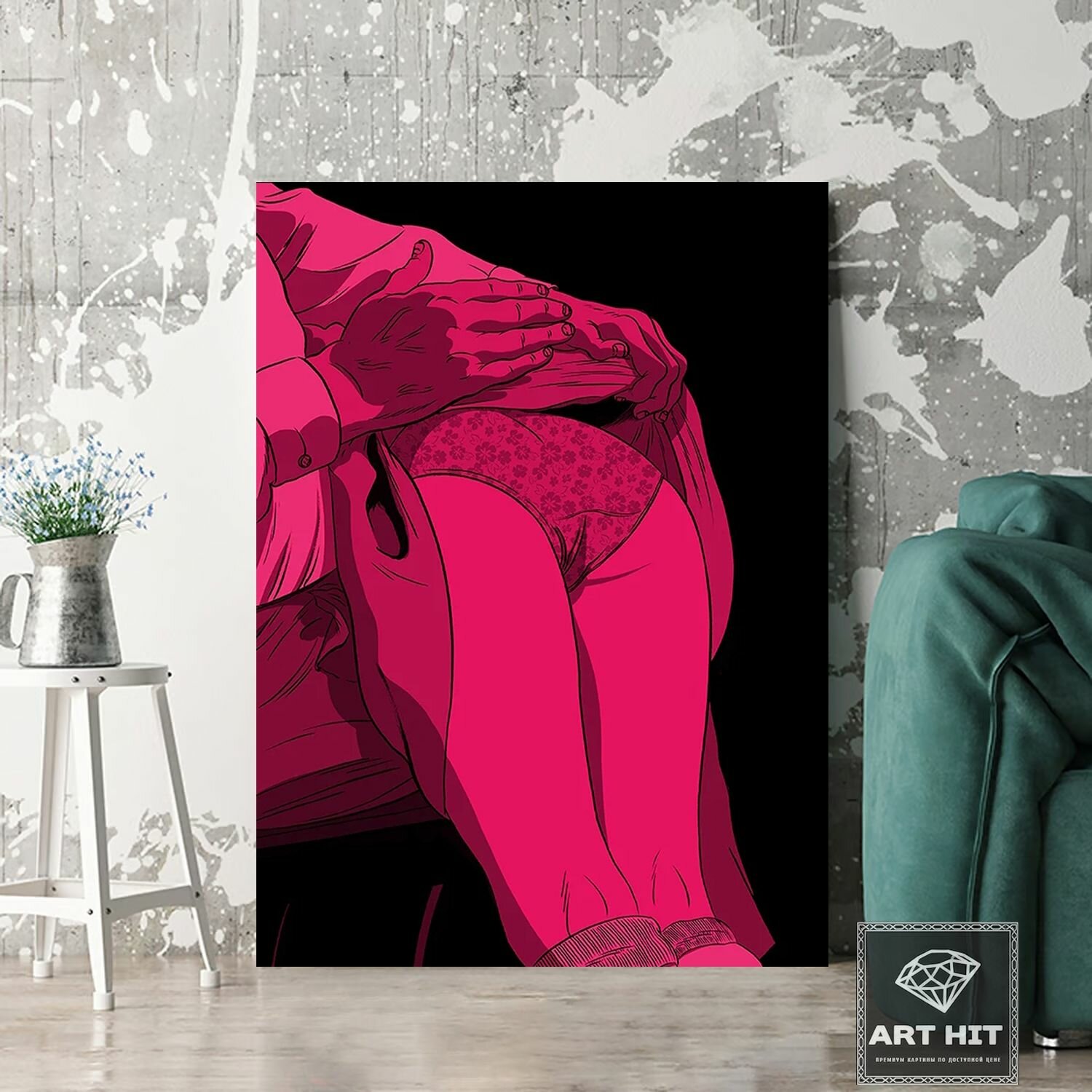 Эротика и секс, картина 18 +, из коллекции "Плакат голая девушка", 40х60 см.