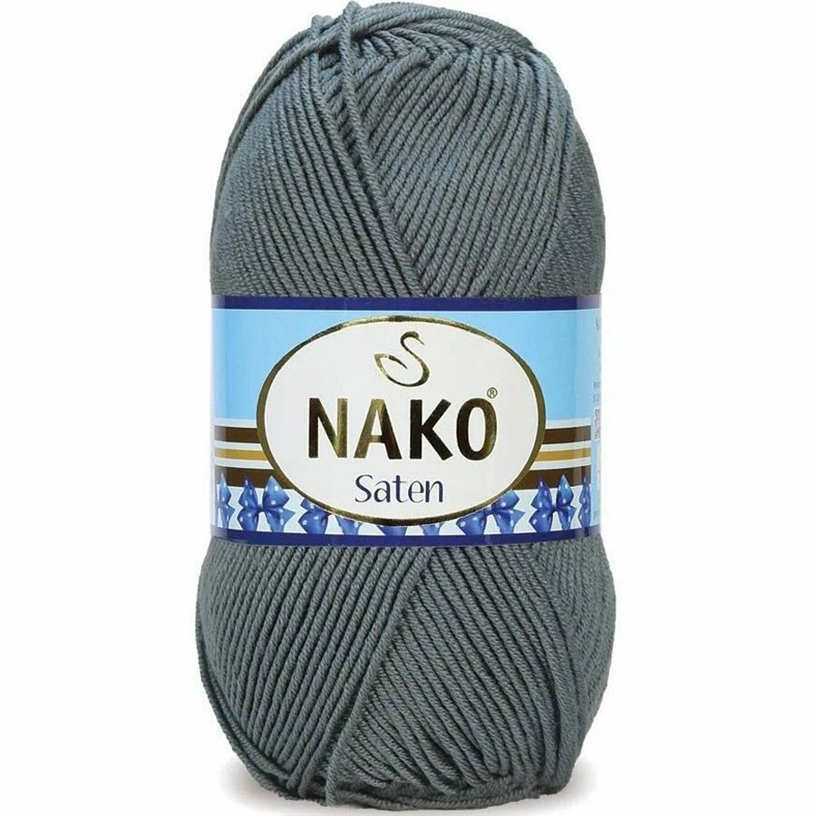 Пряжа Nako SATEN 100 1977 серый (5 мотков)