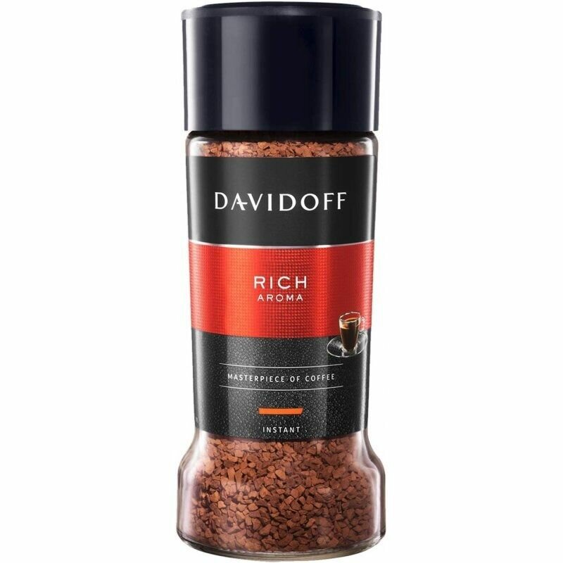 Кофе Davidoff Rich Aroma, растворимый, с молотым, в стеклянной банке, 100г
