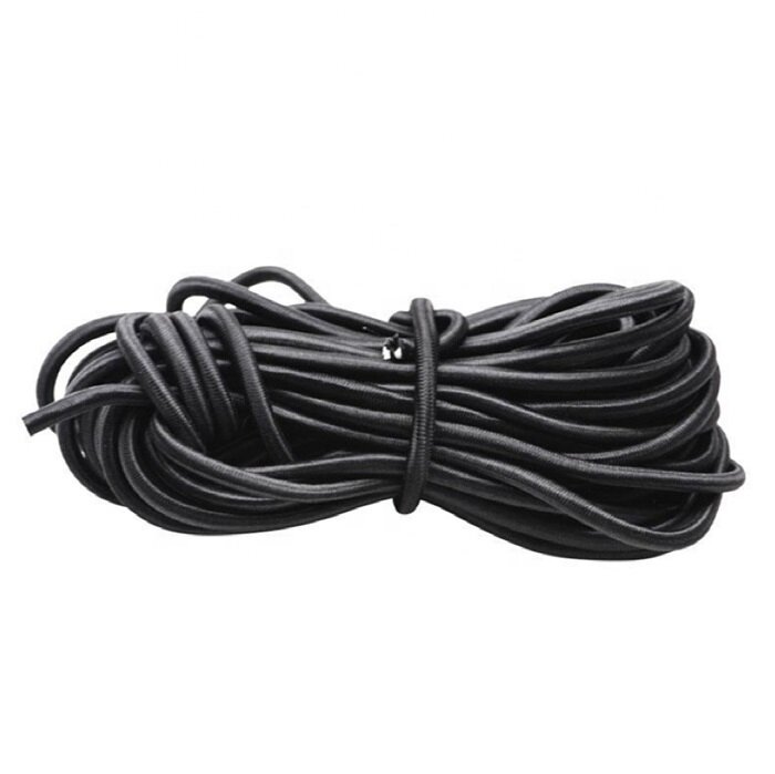 Шнур эластичный 5 мм, шляпная резинка круглая 10 метров, черного цвета
