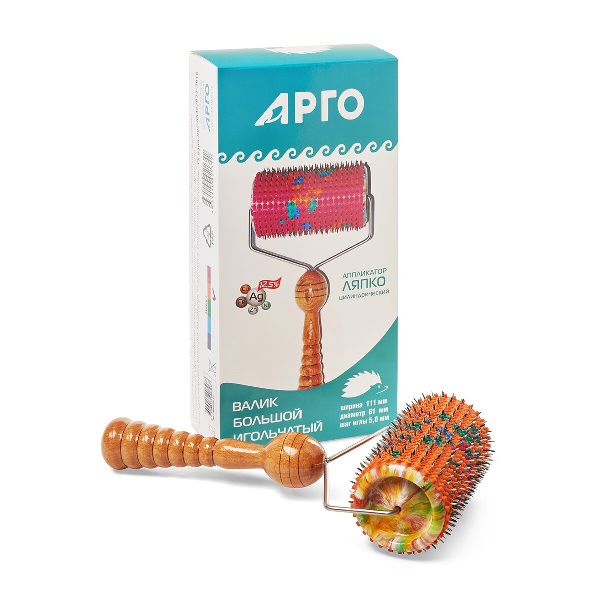 Аппликатор Ляпко «Валик Большой» (шаг игл 5,0 мм; D = 61 мм; ш = 111 мм)