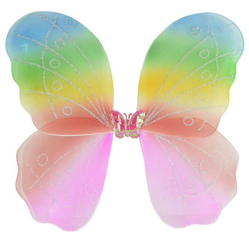 Детский костюм с радужной сеткой и крыльями для фестиваля и вечеринки играть крылья