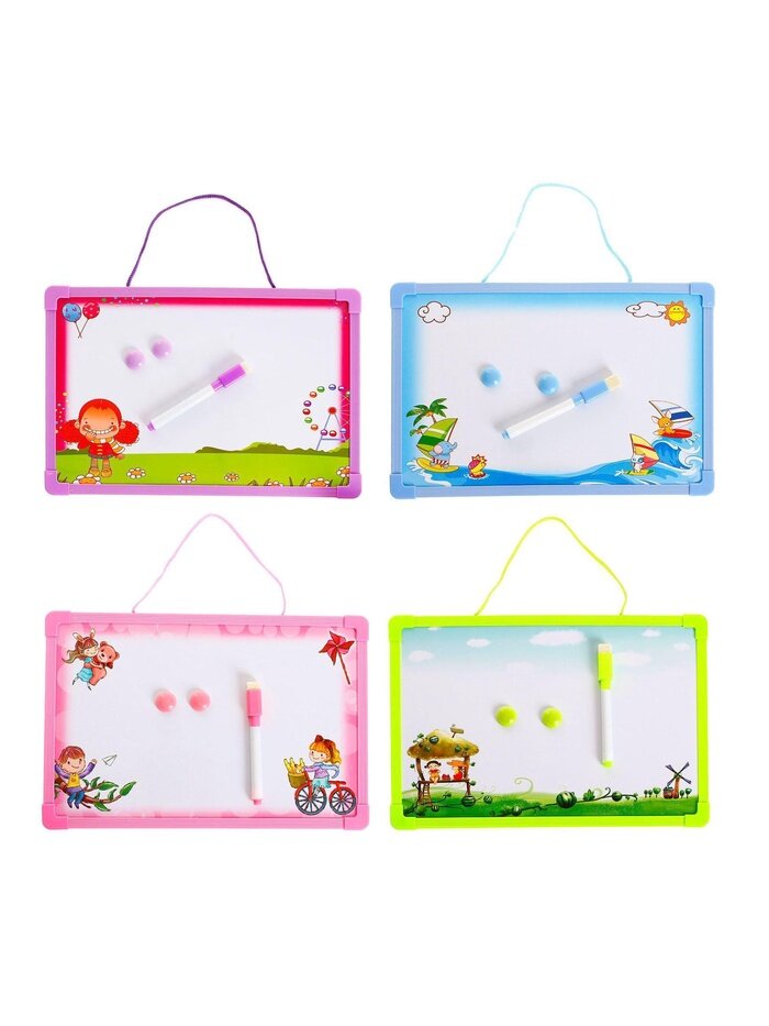 Доска магнитная, маркер и 2 магнита в комплекте, микс