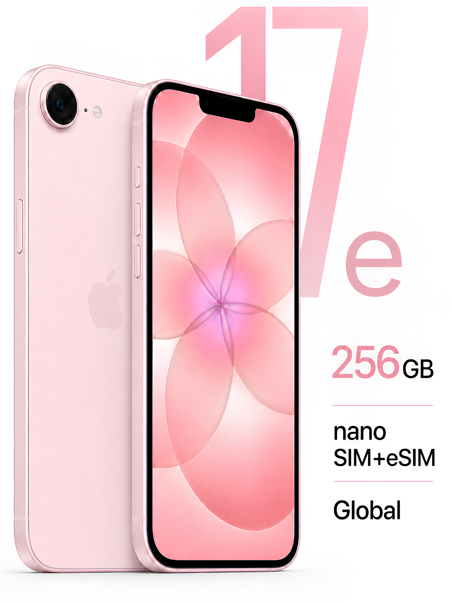 Смартфон Apple iPhone 17e, 8/256Gb, Nano SIM+eSIM, Soft Pink (Розовый), без Rustore