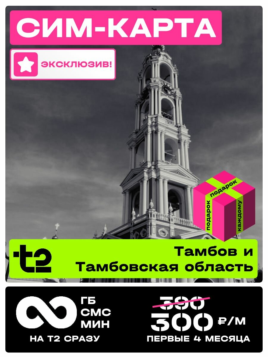 Сим карта теле 2 с безлимитным интернетом и минутами. t2 SIM-карта тариф хватит Тамбовская область. За 300 рублей в месяц.