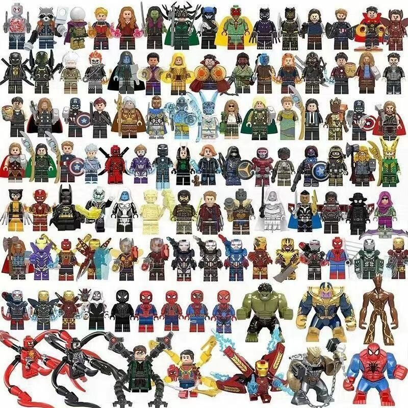 Набор фигурок Марвел Ле-го фигурки Marvel Супергерои случайно 22 штук Совместимость с конструктором Lego