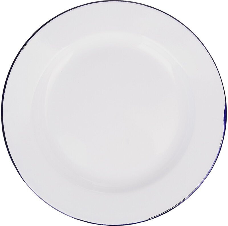 Тарелка Prohotel 260х260х20мм, эмалированная нерж. сталь, белый-синий, 1 шт.