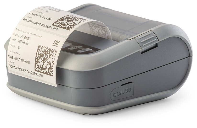 Мобильный принтер штрихкода АТОЛ XP-323W, термопечать, OLED, 203 dpi, USB, Wi-Fi, IEEE 802.11 b/g/n/k/r/v, BT, 4.2, серый, ширина печати 72 мм, скорос