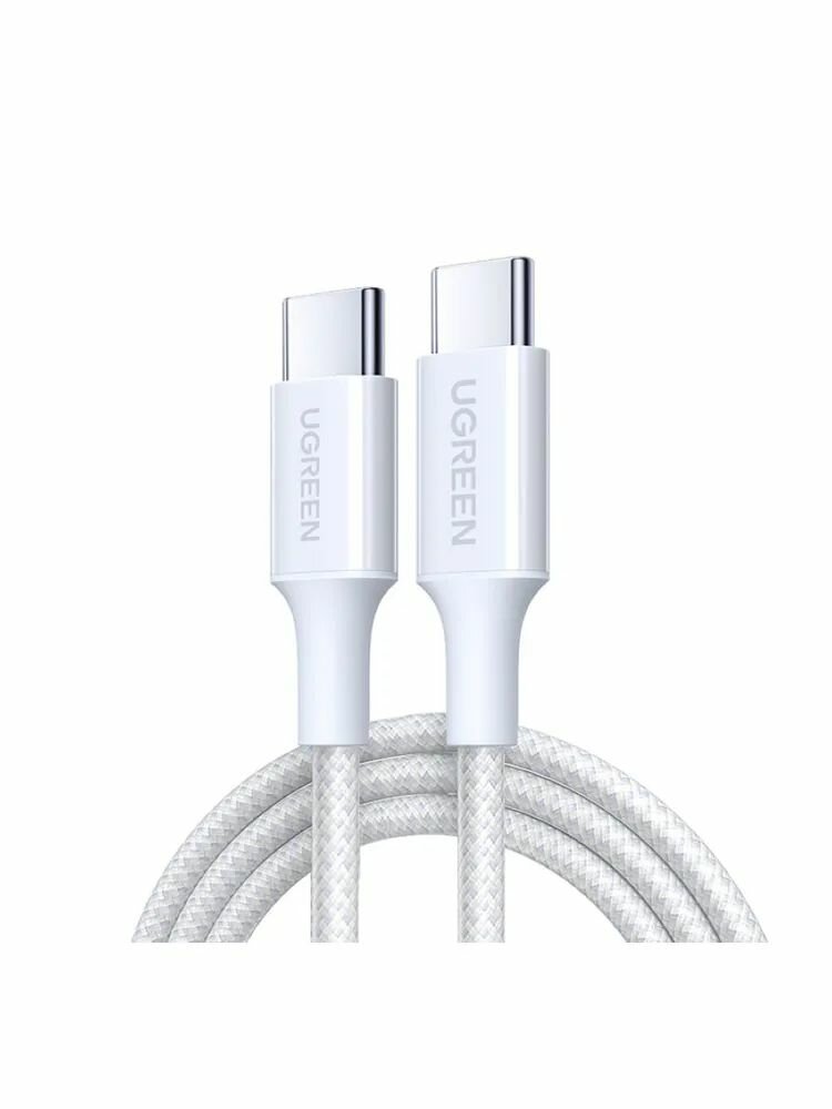 Кабель UGREEN L501 (35219_) 60W USB-C to USB-C PD Fast Charging Braided Cable 3A Max. Длина: 2м. Цвет: белый.