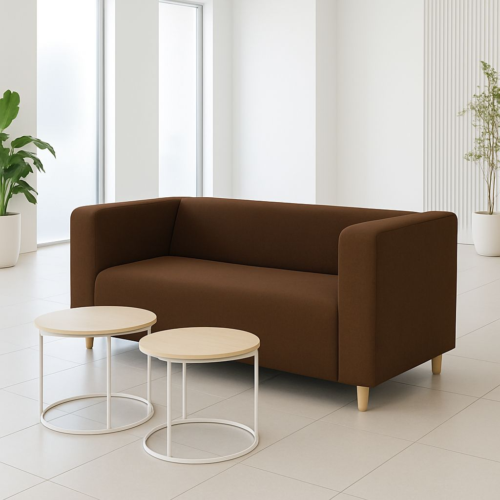 Диван MOLECO "Бэни", офисный, велюровая обивка, коричневый, прямой, 170x78x77 см