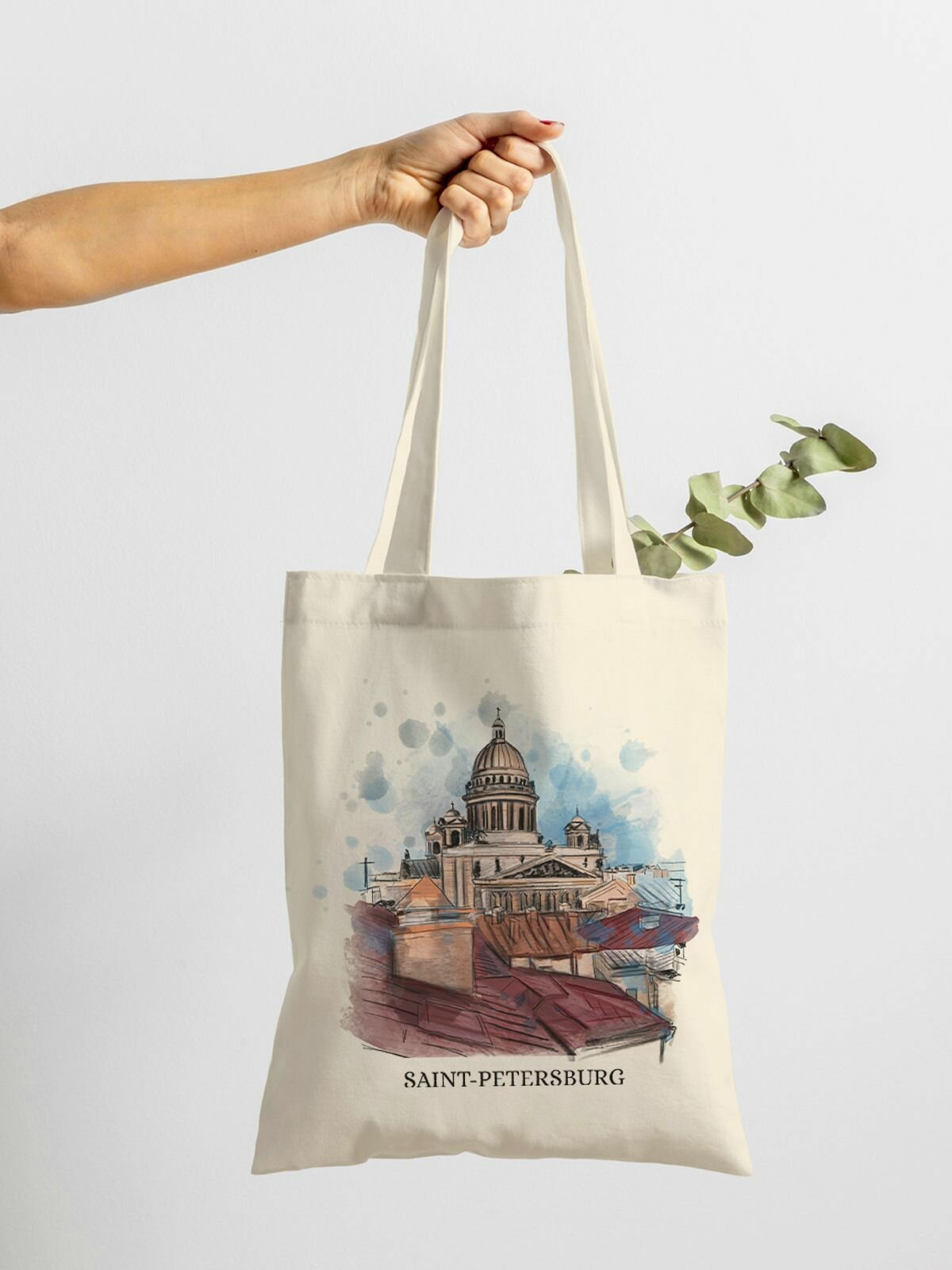 Сумка шоппер шоппер с принтом авоська холщовая с рисунком в подарок "Мы гуляли по Крышам"