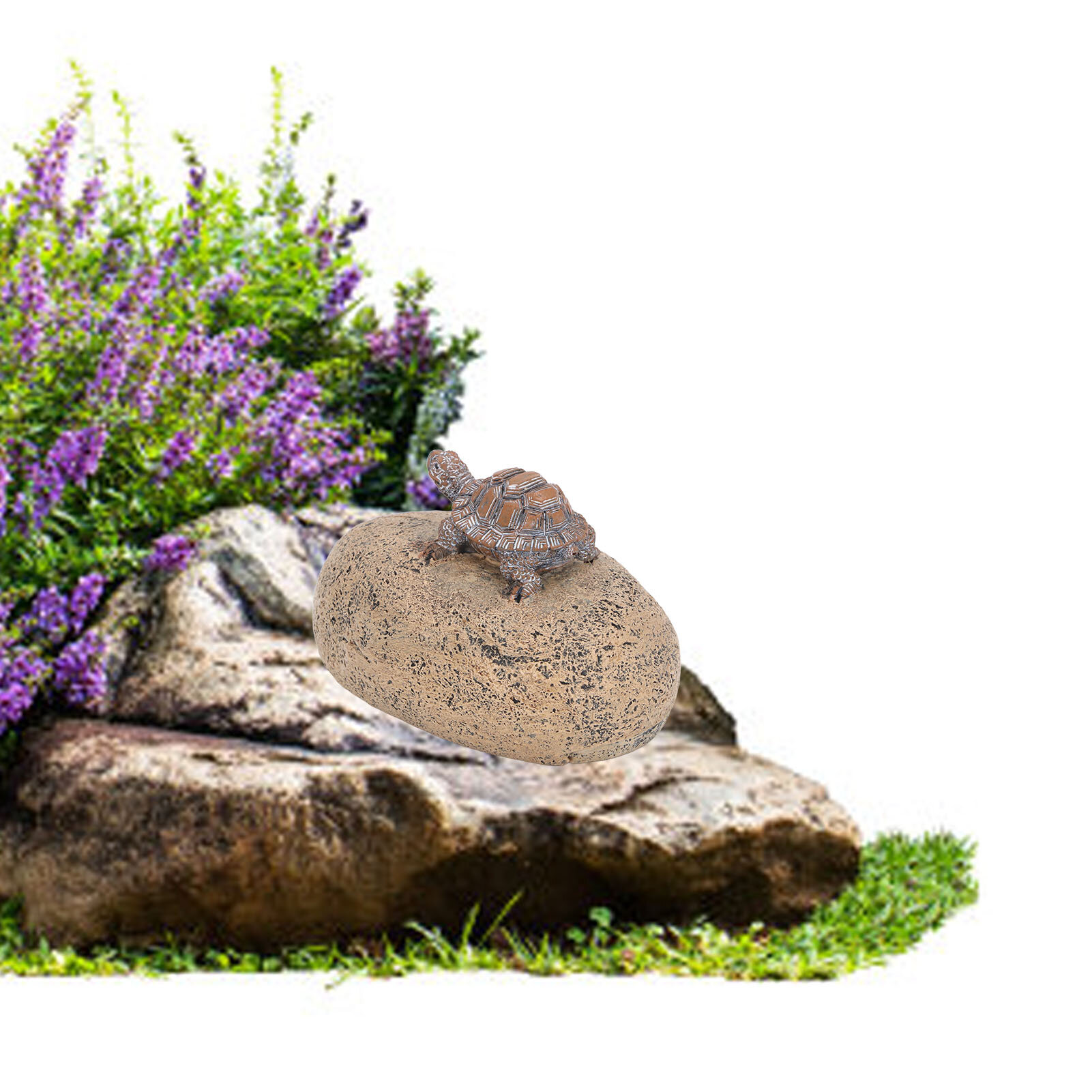 Тurtle Stone Key Hider из прочного резина, размер 12.2x8x6.5cm, вес 3.5oz, для хранения ключей, подделка камня, для улицы и дома, садовый орнамент, 1 штука