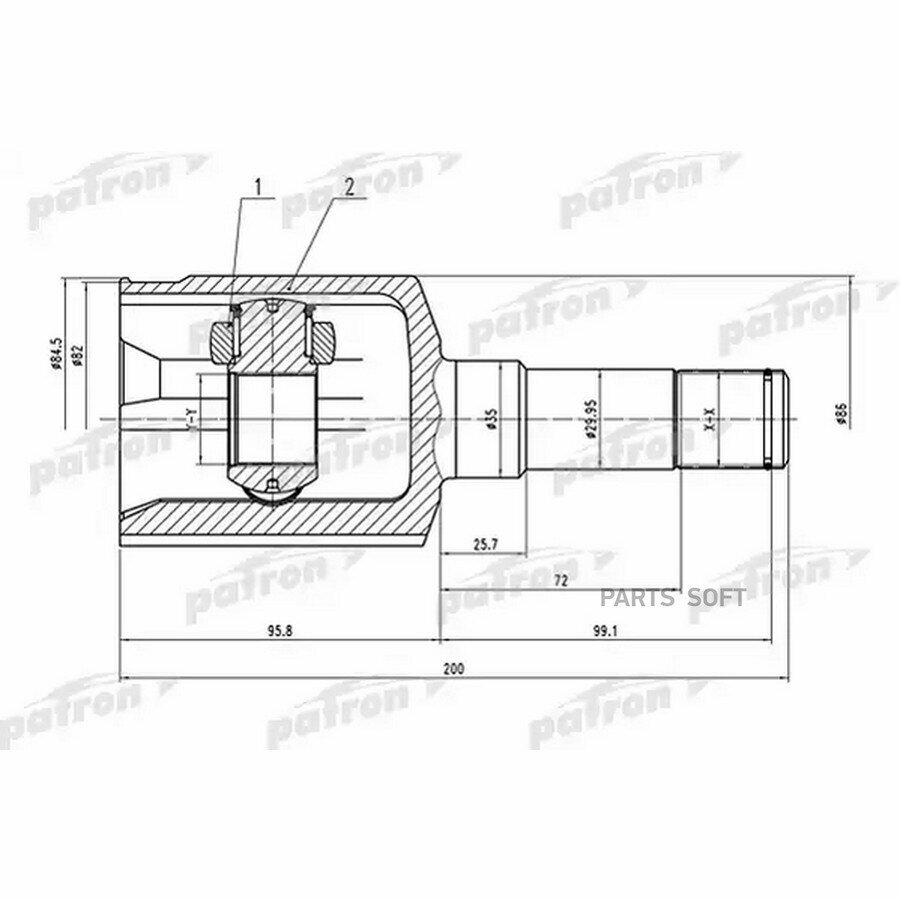 ШРУС внутренний левый 27x35x34 OPEL ANTARA 06- PATRON PCV1500 | цена за 1 шт