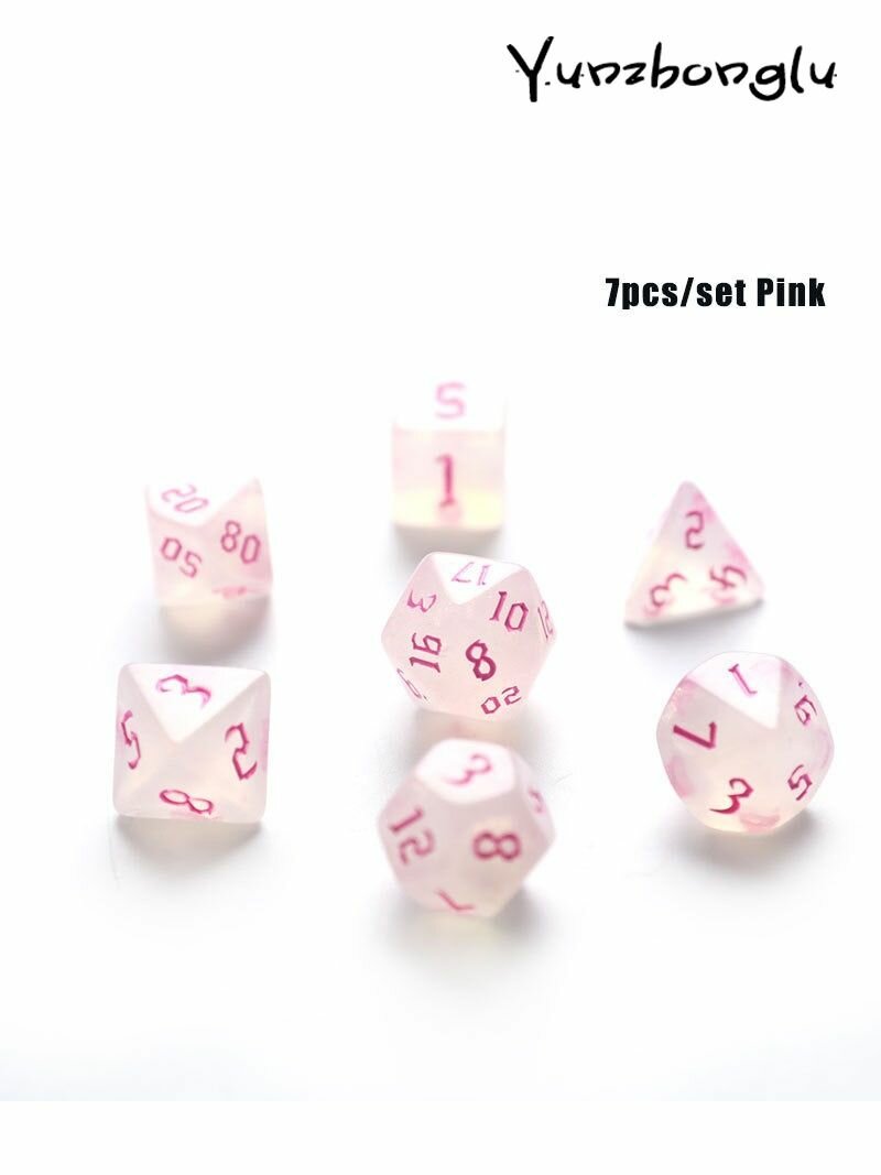 Yunzhonglong Кости игральные, дайсы, кубики для DnD (ДнД) 7 шт полиэдрические кубики для настольных игр набор для ролевых игр