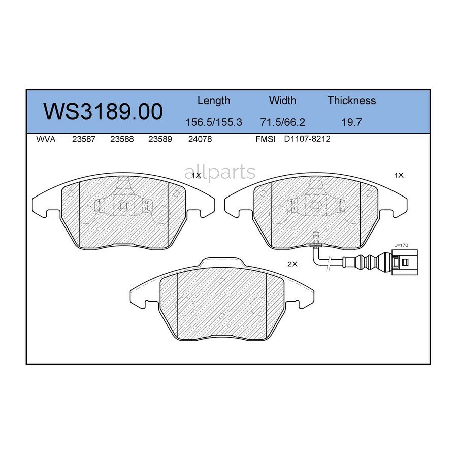 JEENICE WS318900 Колодки тормозные дисковые | перед |
