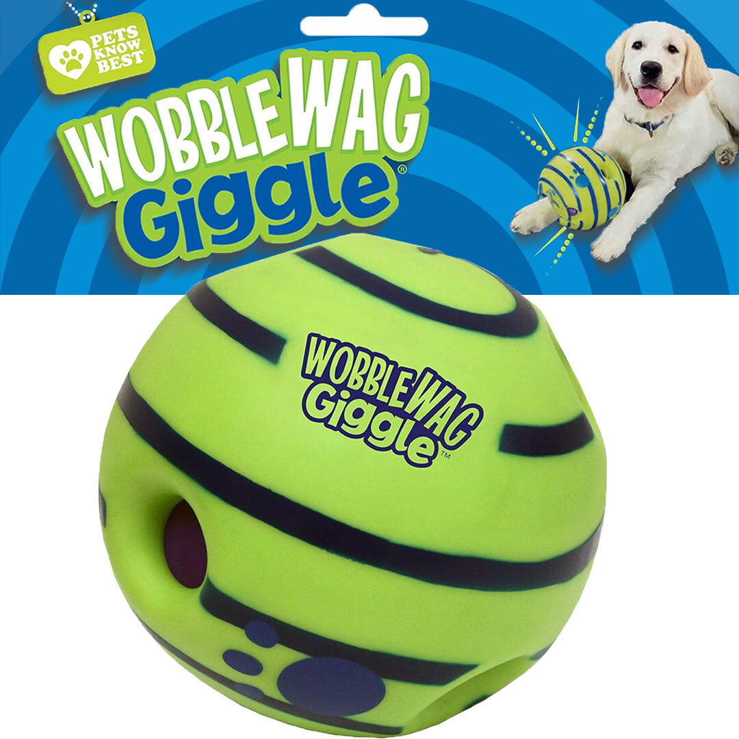 Wobble Wag Giggle Мяч для собак с голосом Интерактивная безопасная игрушка для развлечения и активных игр