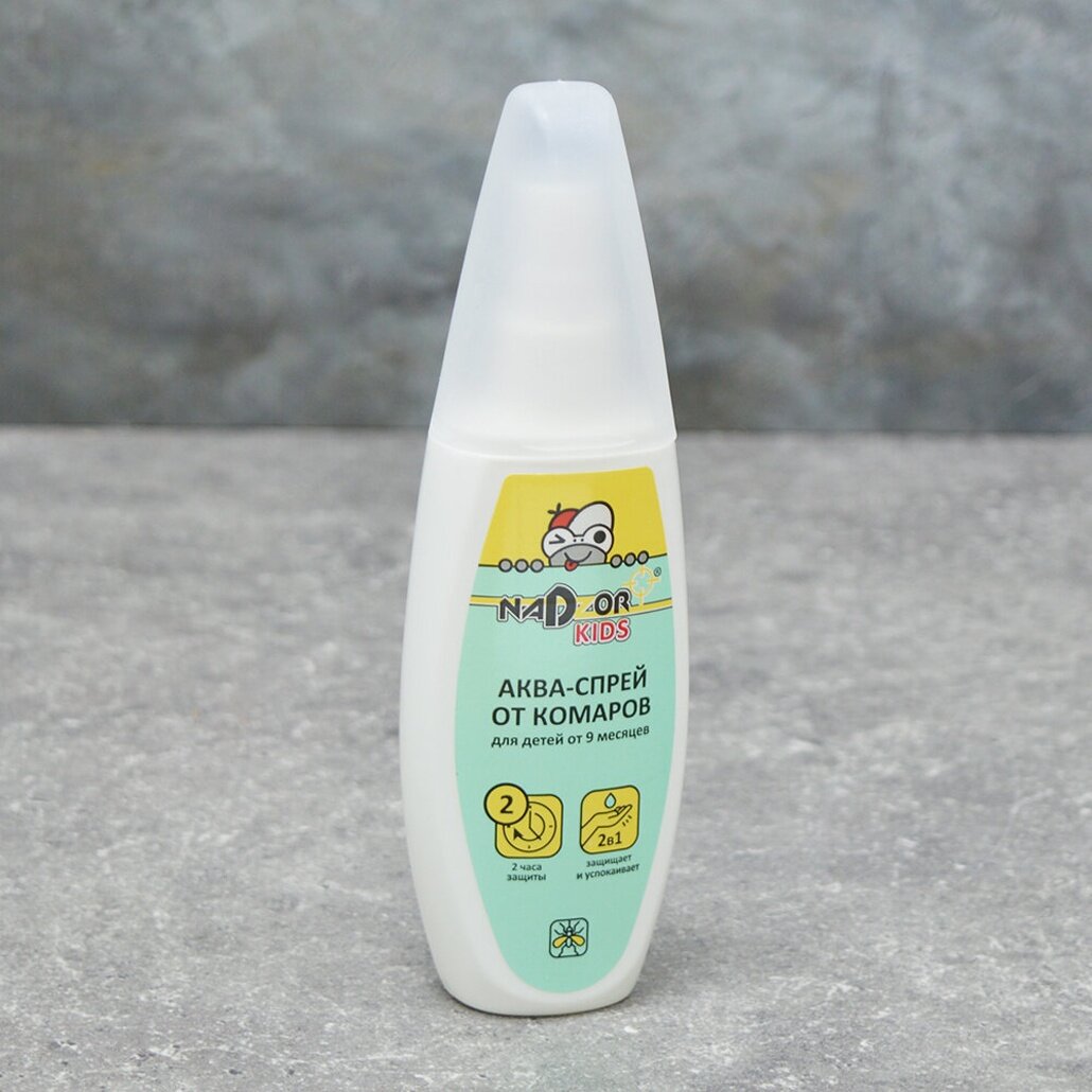 Аква-спрей от комаров детский 100мл, защищает и увлажняет, для детей от 9 месяцев