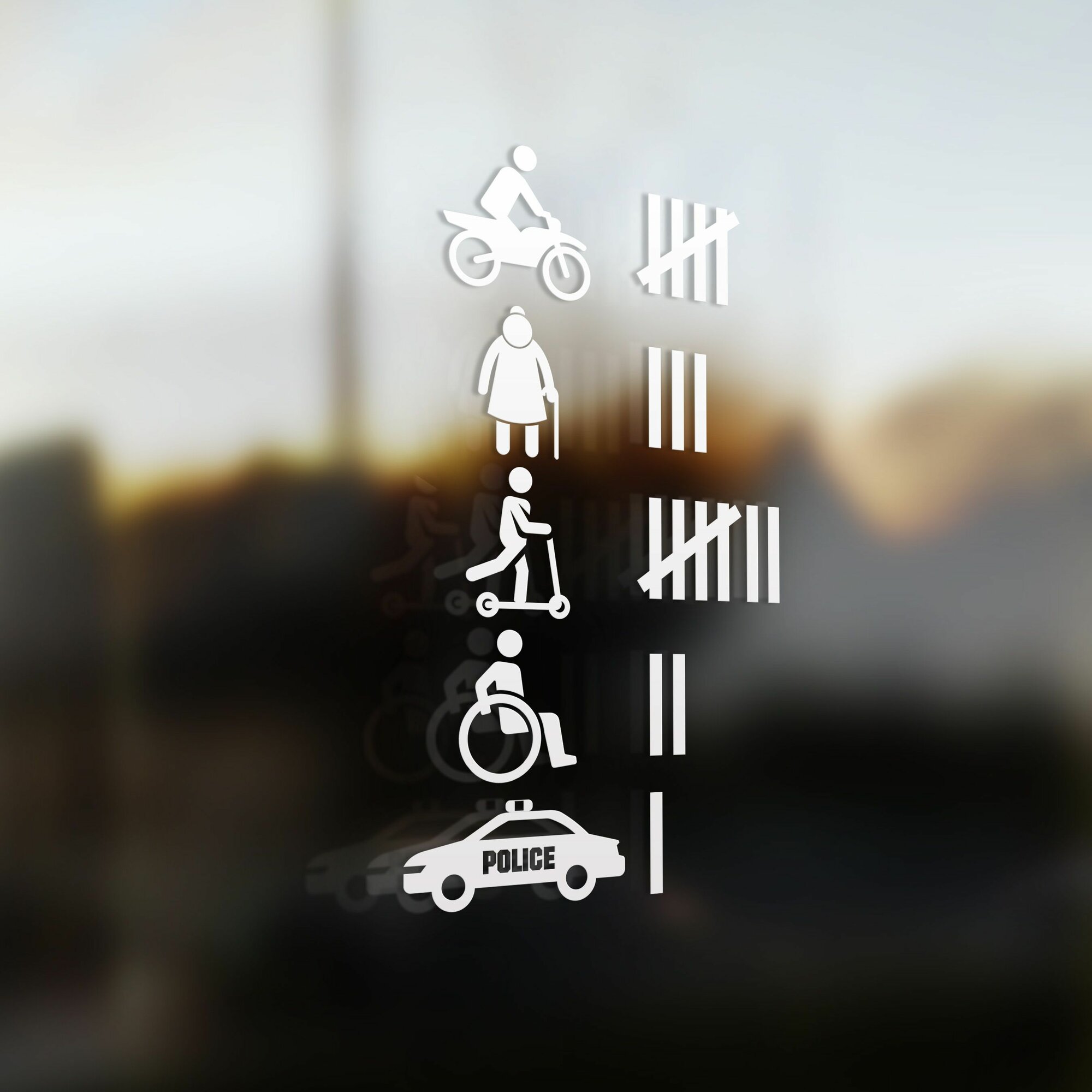 Наклейка на авто Мотоцикл бабушка самокат 20x12