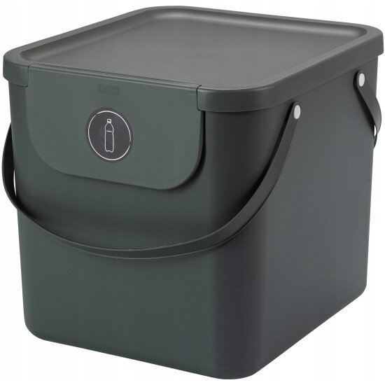 Ведро мусорное Rotho Albula 40 л, для раздельного сбора мусора, пластик, серый (1034408853)