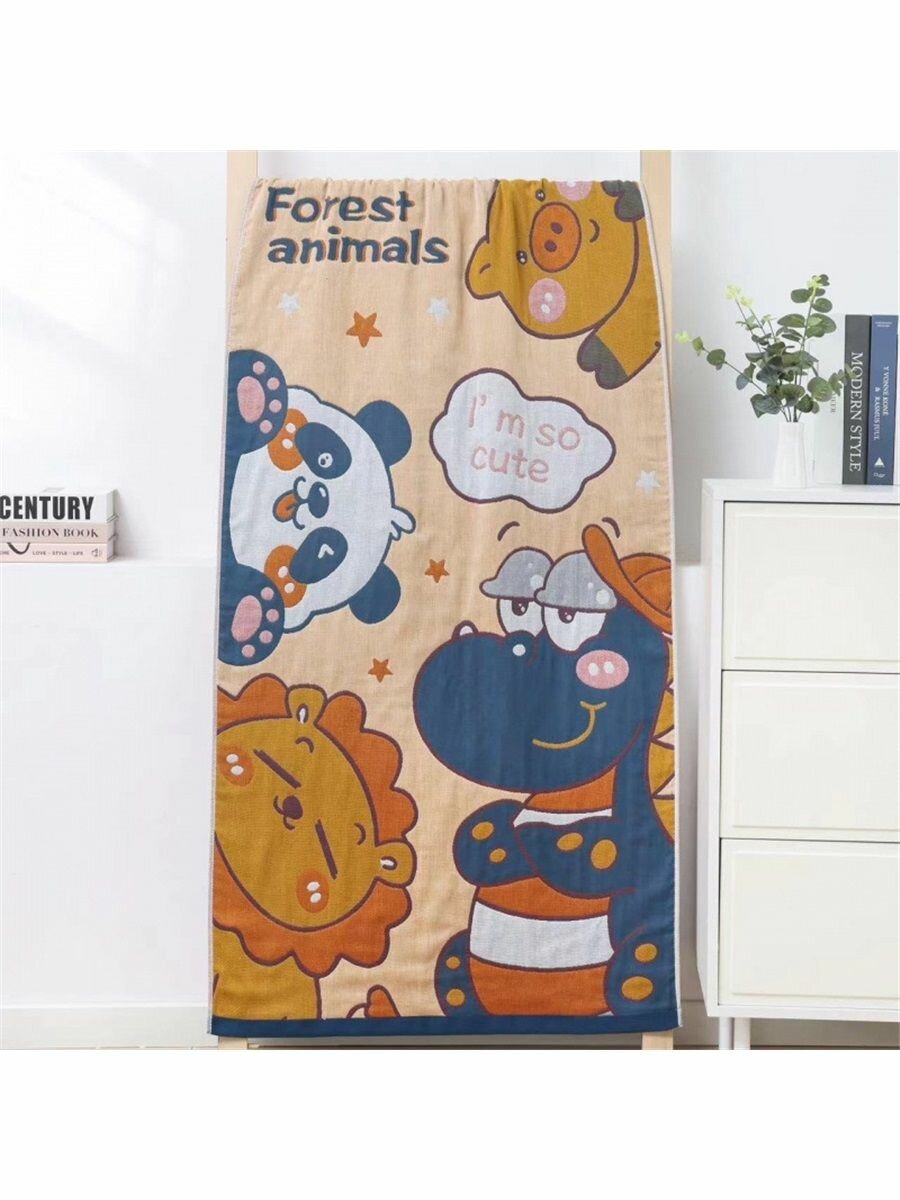 Мягкое банное полотенце из хлопчатобумажной марли, 80х160 см,1 шт,80x160,1, разноцветный
