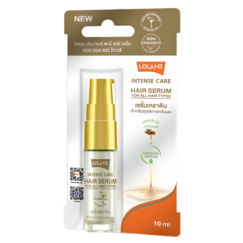 Intense Care HAIR SERUM, For All Hair Types, Lolane (Кератиновая сыворотка с Аргановым маслом, для всех типов волос, Лолейн), 10 мл.