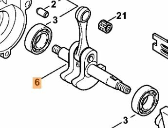 STIHL вал коленчатый FS80, HS75,80,85 оригинал