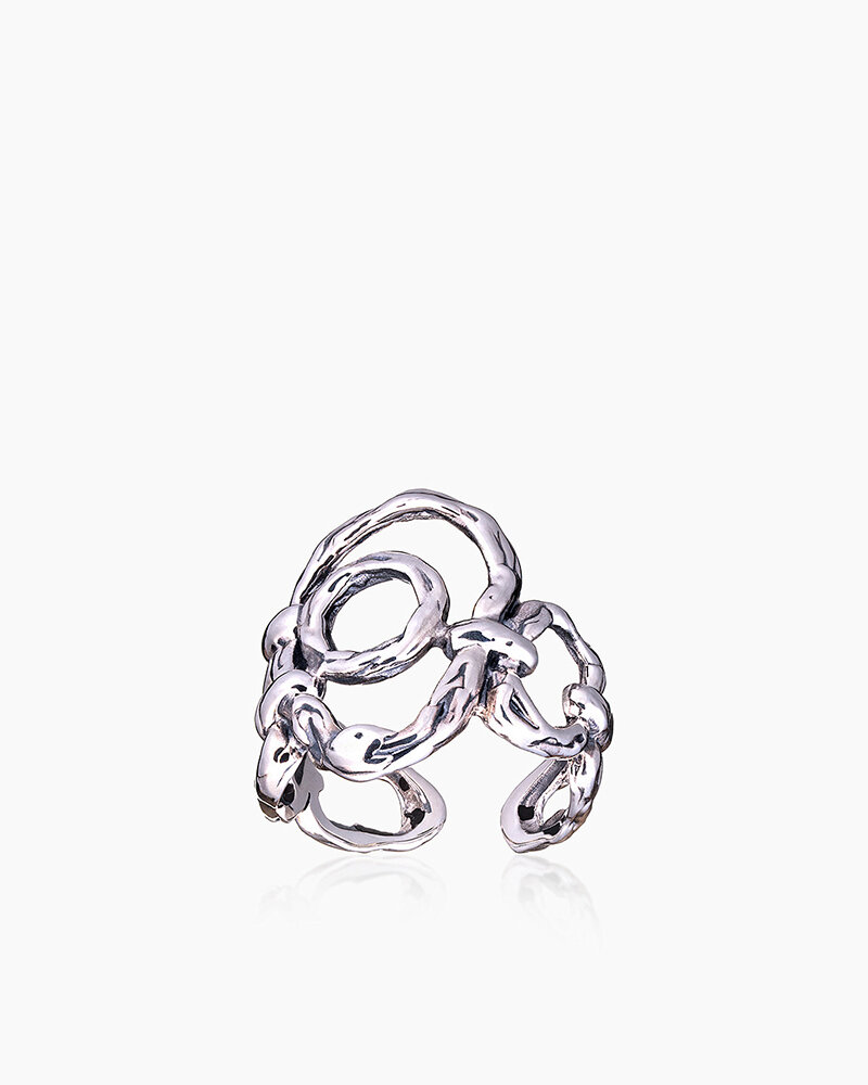 Кольцо, серебро, 925 проба, серебрение