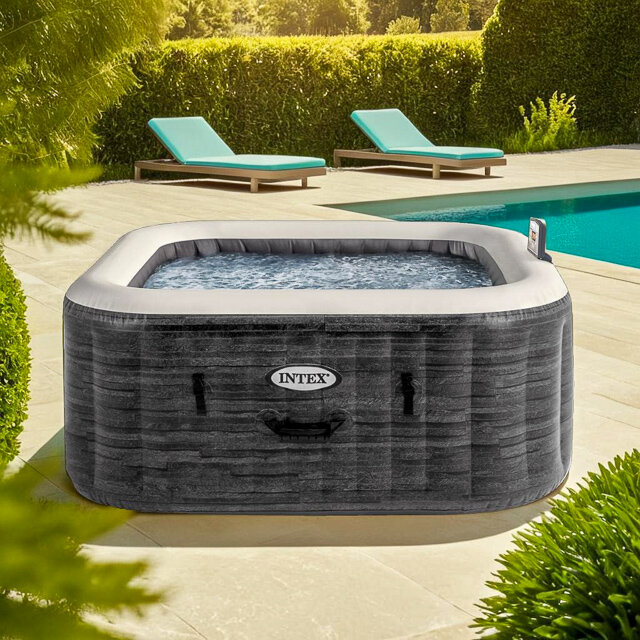 Надувной бассейн-джакузи Intex 28450 Greystone Deluxe 175*71 см, аэромассаж, подсветка, INTEX, 28450