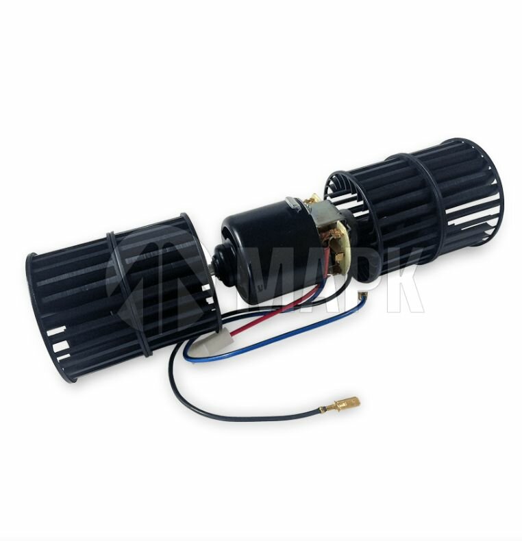 Мотор отопителя для а/м ГАЗ, ПАЗ в сборе с 2 вентиляторами (12В, 90Вт) (TRUCKMARK)