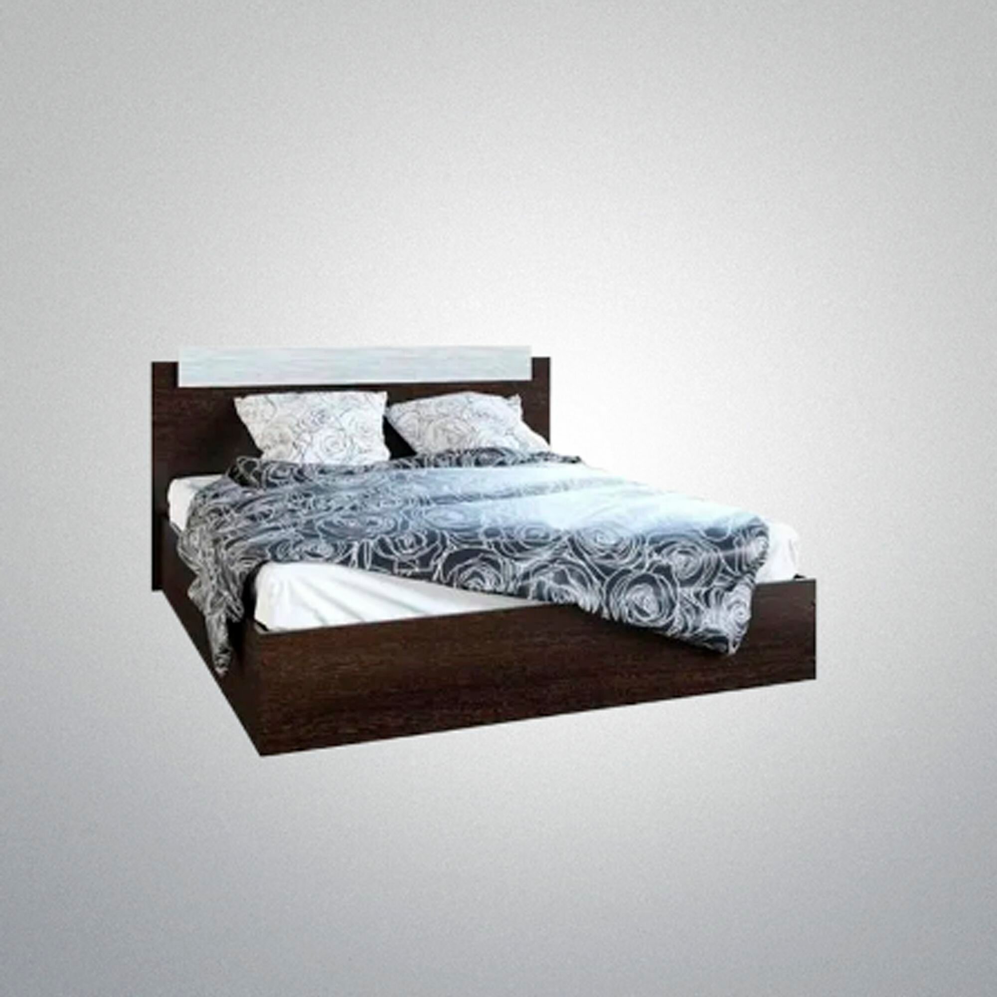 Кровать двуспальная "ЭКО" 160х200 Венге / Лоредо, подростковая для подростка мальчика и девочки, напольная, детская