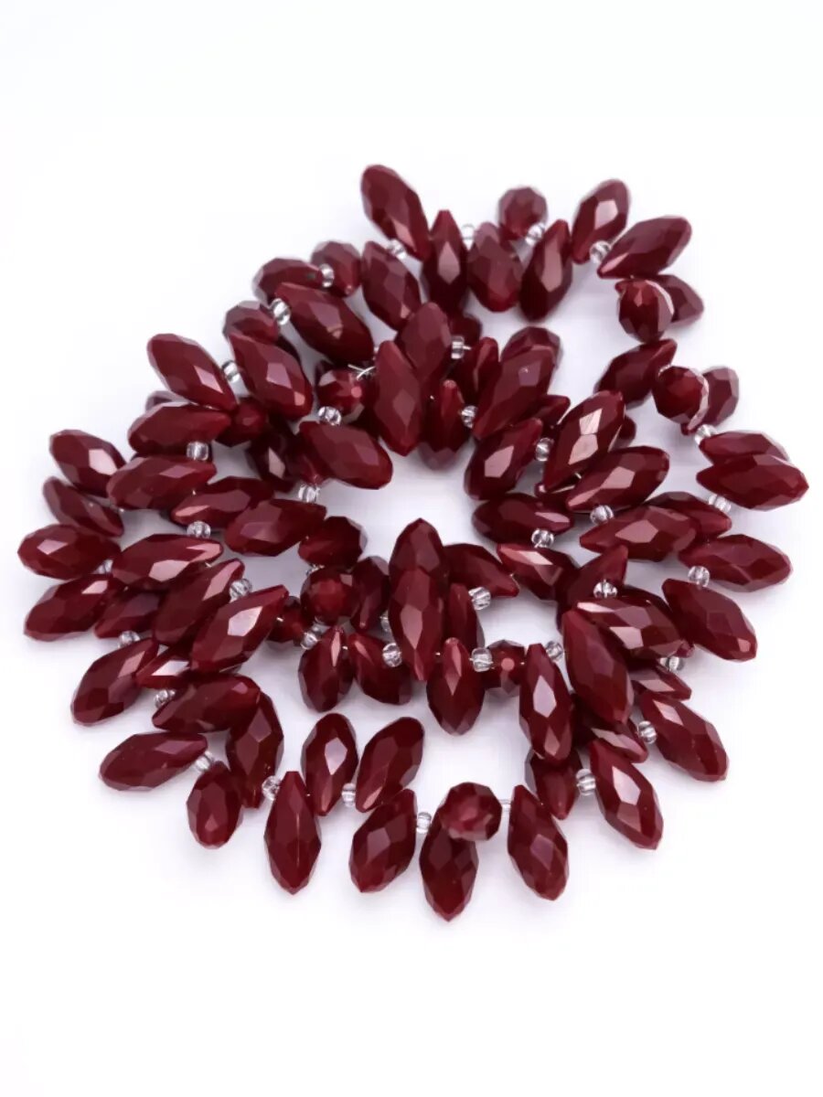 1329 Хрустальные бордовые бусины форма капля 13*6 мм 1 штука